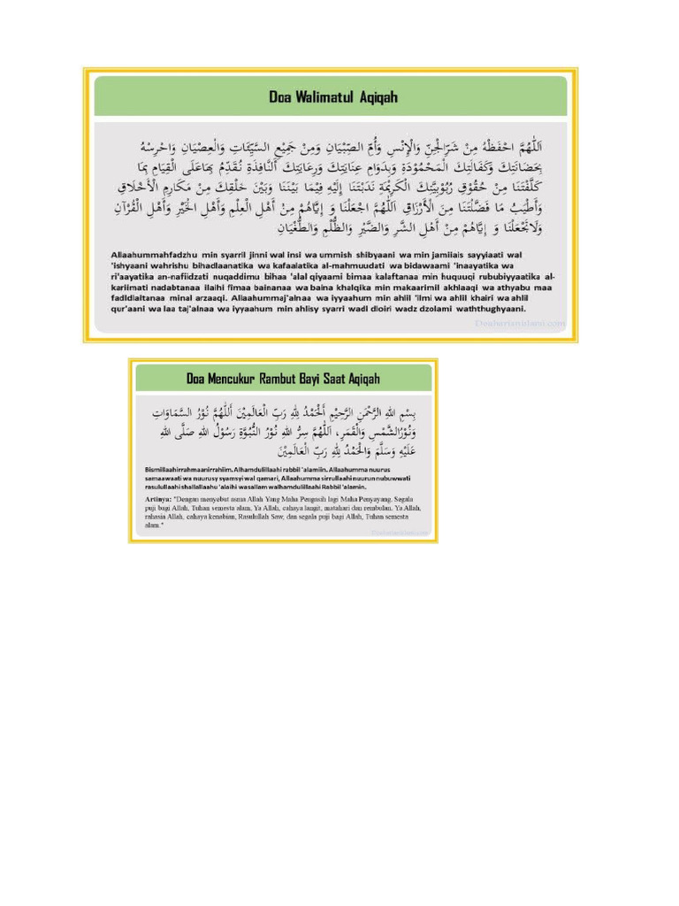 Doa Akikah Tasmiah | PDF