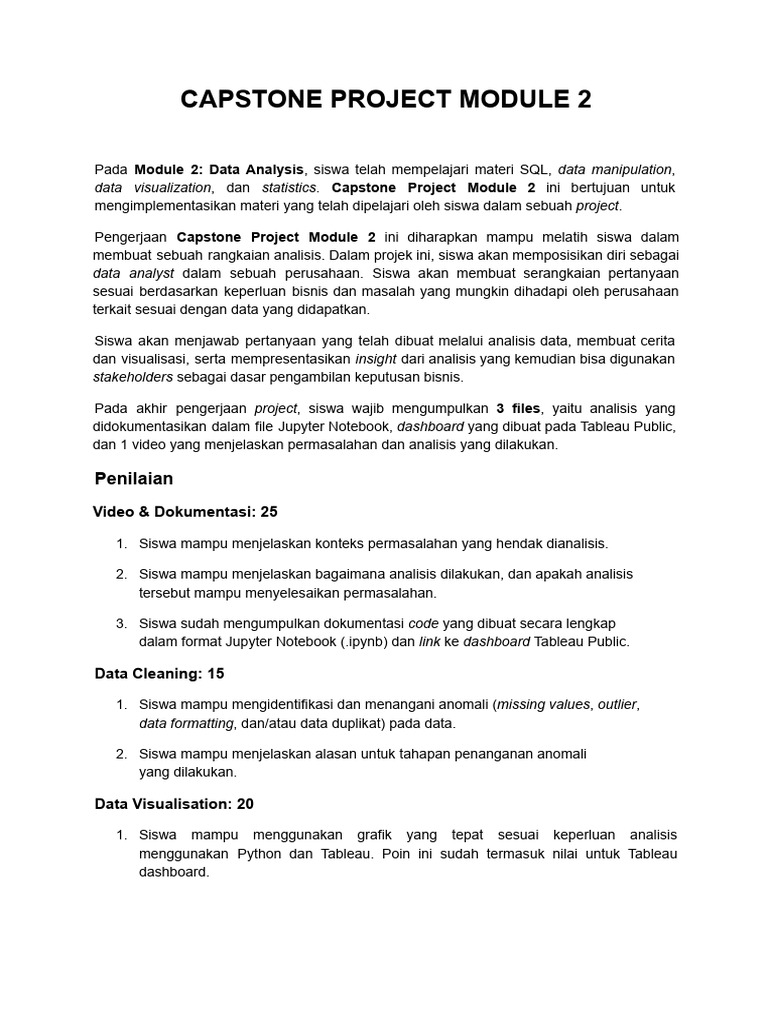 Capstone Project Module 2 Guideline | PDF | Bisnis | Seni