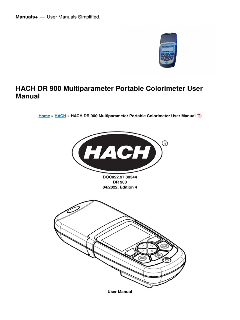 HACH DR 900 Colorimeter User Manual | PDF | Electromagnetic ...