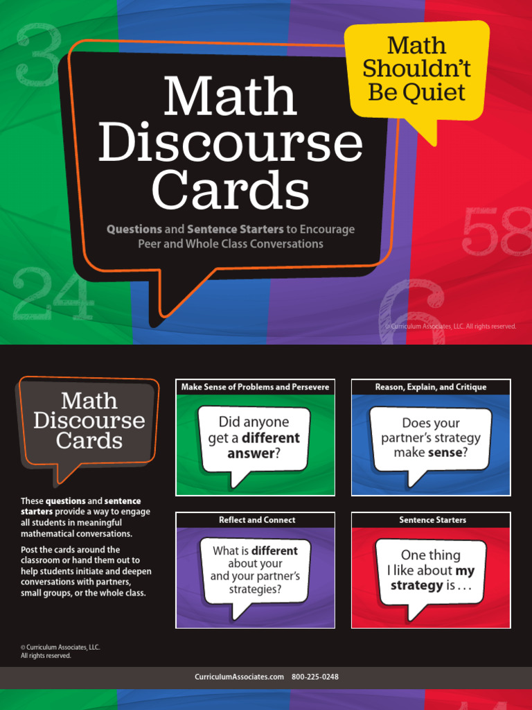 Ready Math Discourse Cards Grades 2 5 2018 - LowRes | PDF | Reason ...