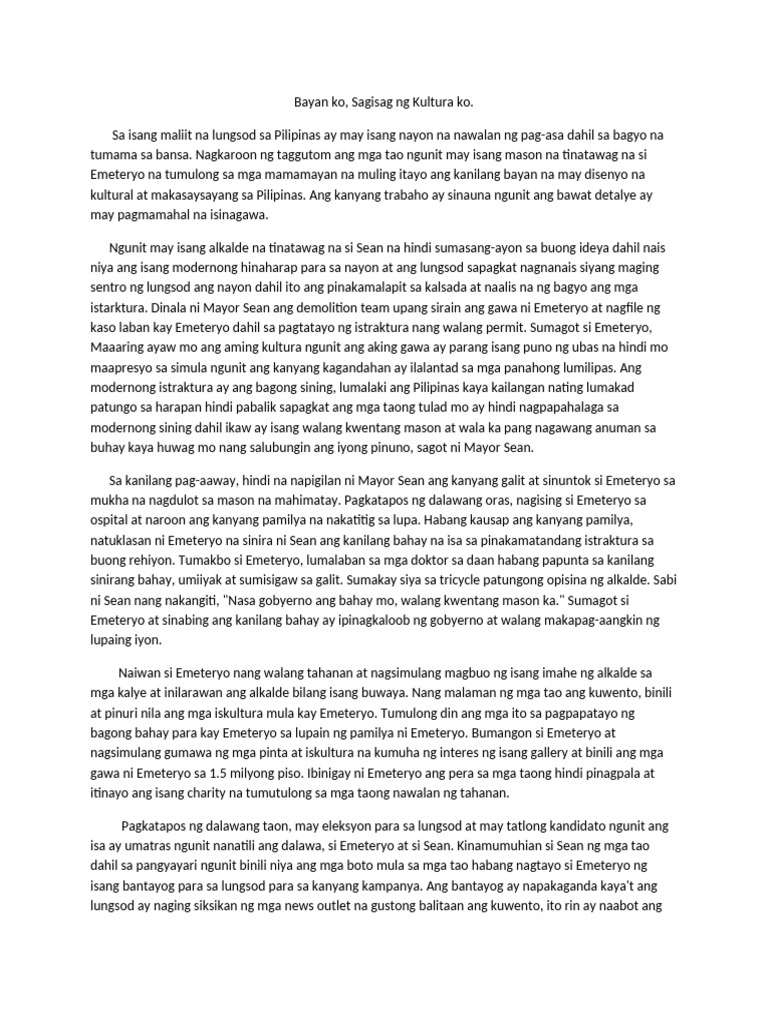 Sa Isang Maliit Na Lungsod Sa Pilipinas Ay May Isang Nayon Na Nawalan ...