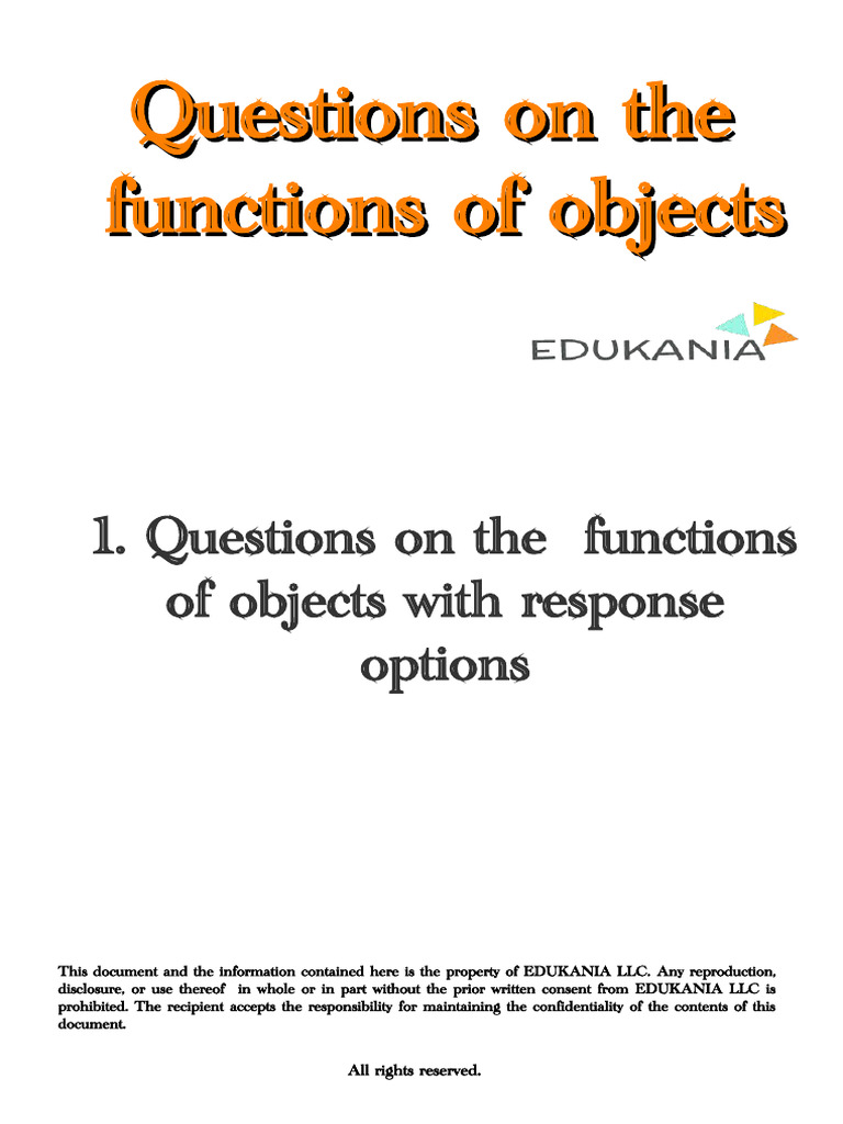 Fun Object Functions for Kids | PDF