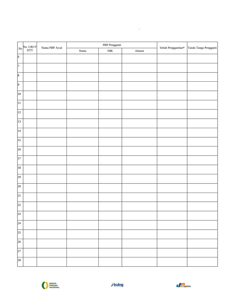 Format Bast Pengganti | PDF