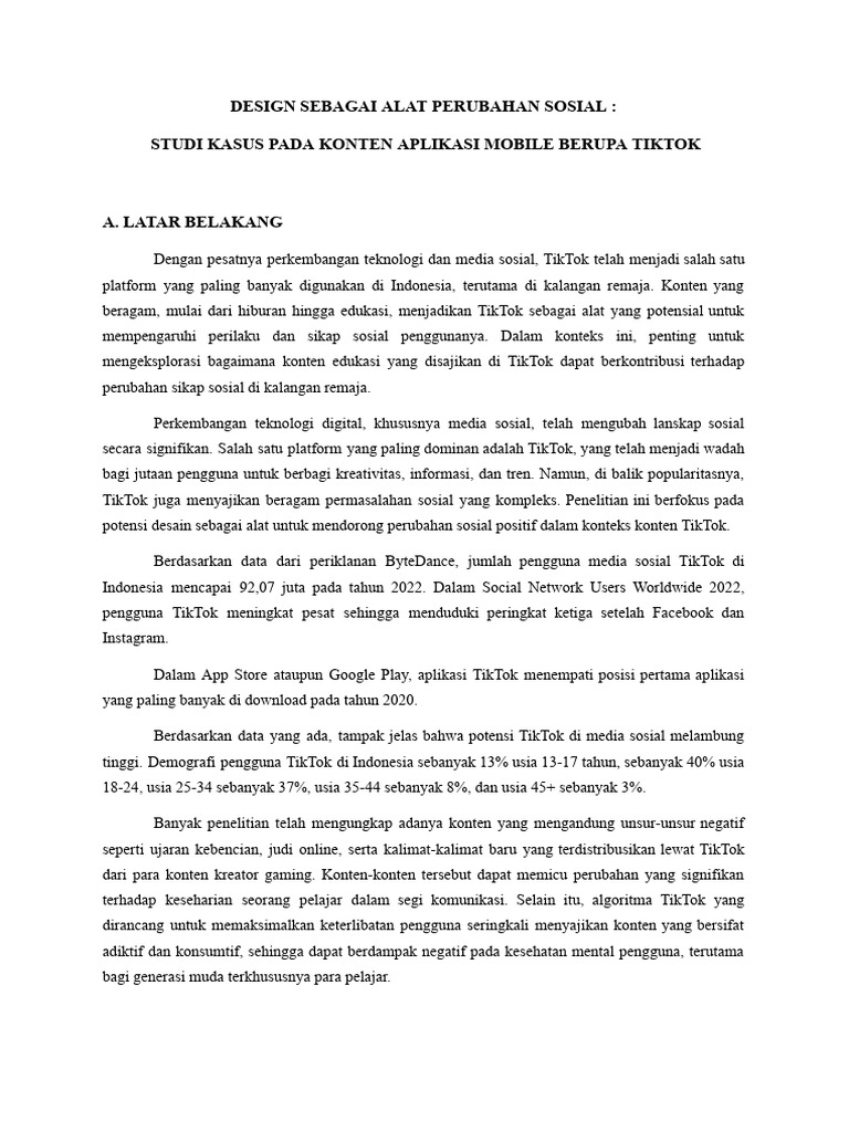 DESIGN SEBAGAI ALAT PERUBAHAN SOSIAL BAB 1-3 by AI | PDF | Ilmu Sosial ...