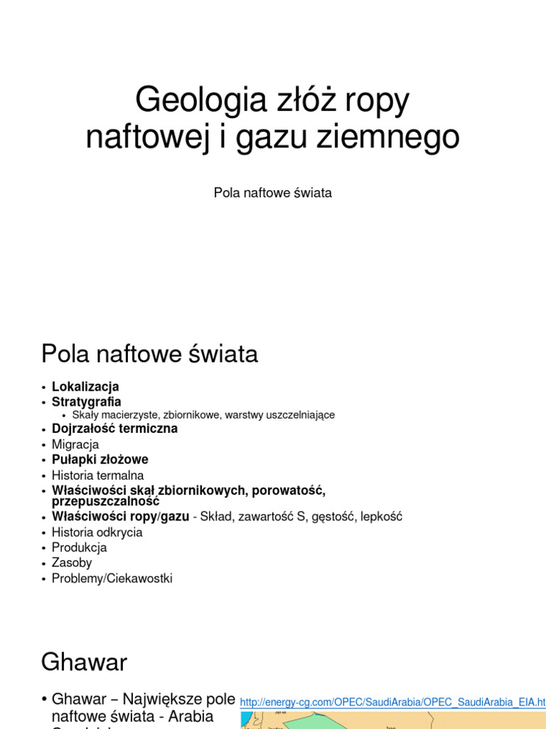 Geologia Ropy I Gazu - c6 Pola Naftowe Świata | PDF