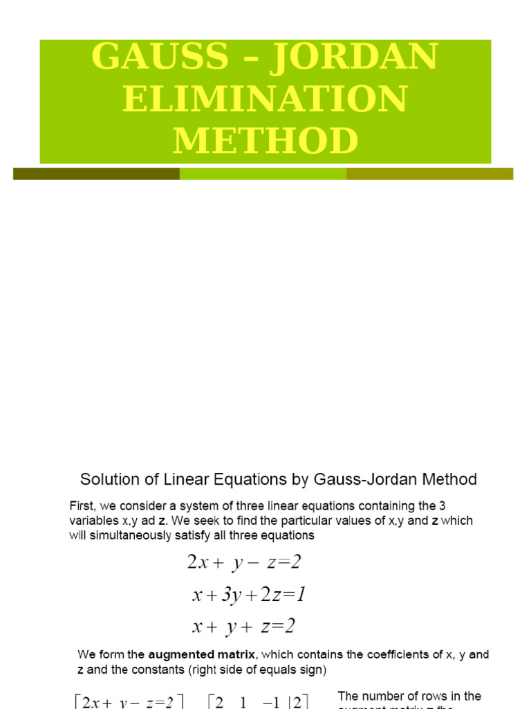 Gauss Jordan | PDF