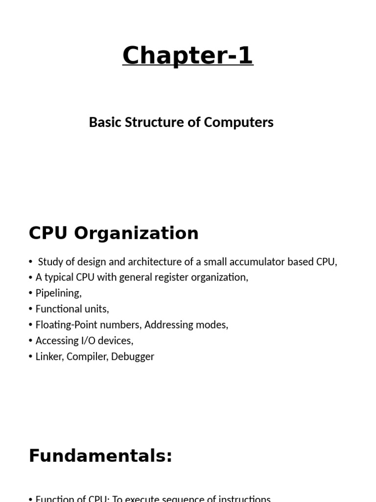 Chapter-1 CPU ORGANIZATION | PDF | Central Processing Unit | Computer Program