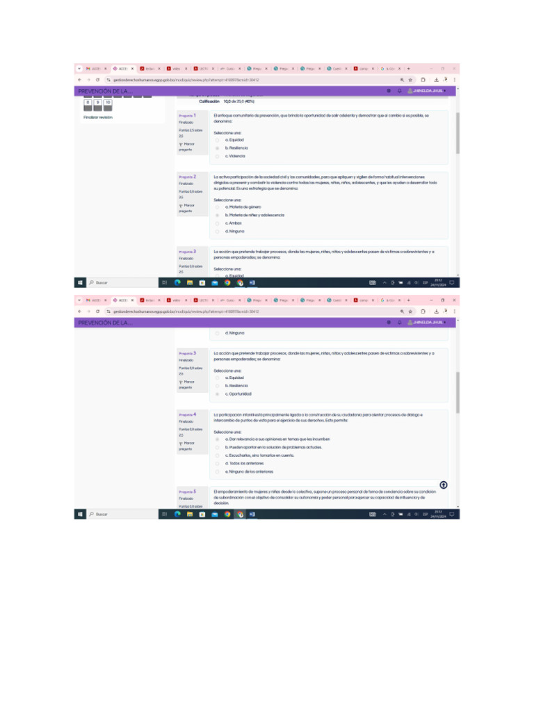 Examen de Violencia 1ra Egpp | PDF