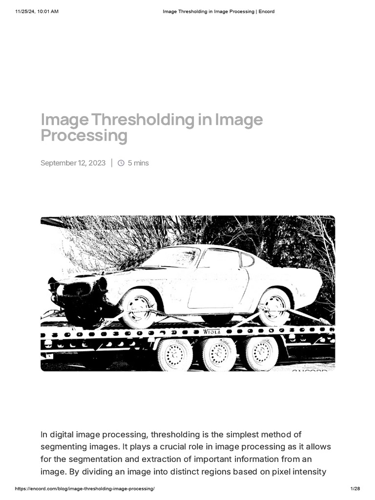 Thresholding Techniques | PDF | Image Segmentation | Computer Vision
