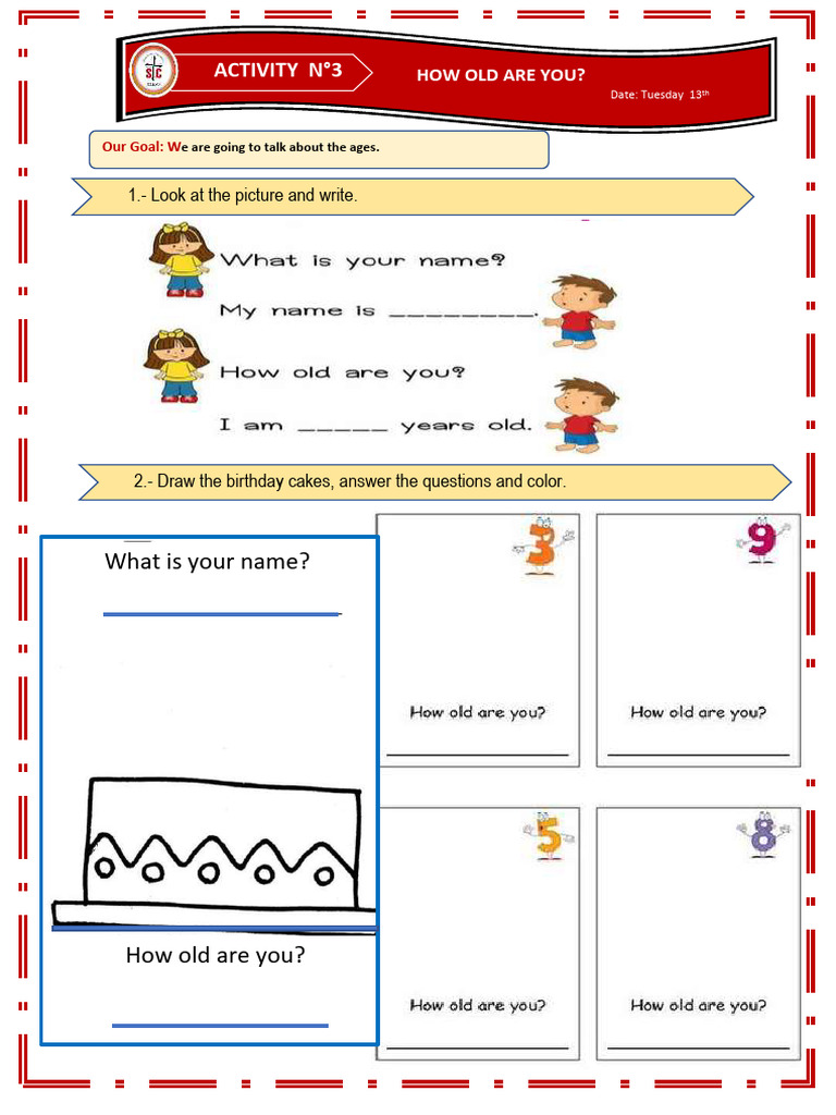 Ages and Birthday Activities | PDF
