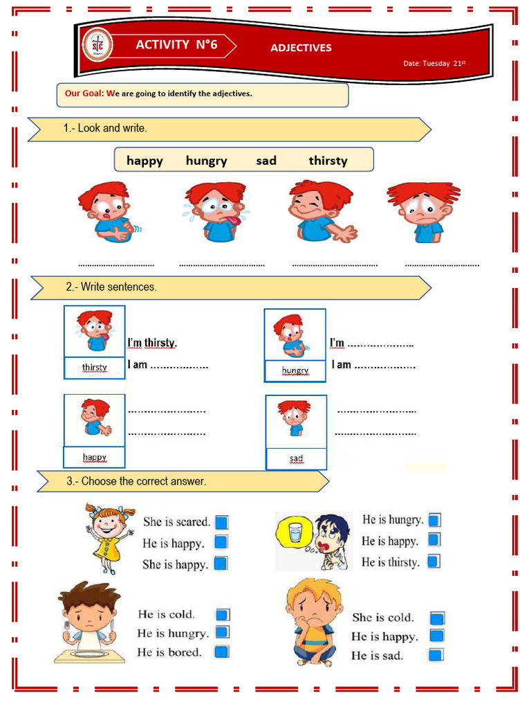 Identifying Adjectives Activity Guide | PDF | Career & Growth ...