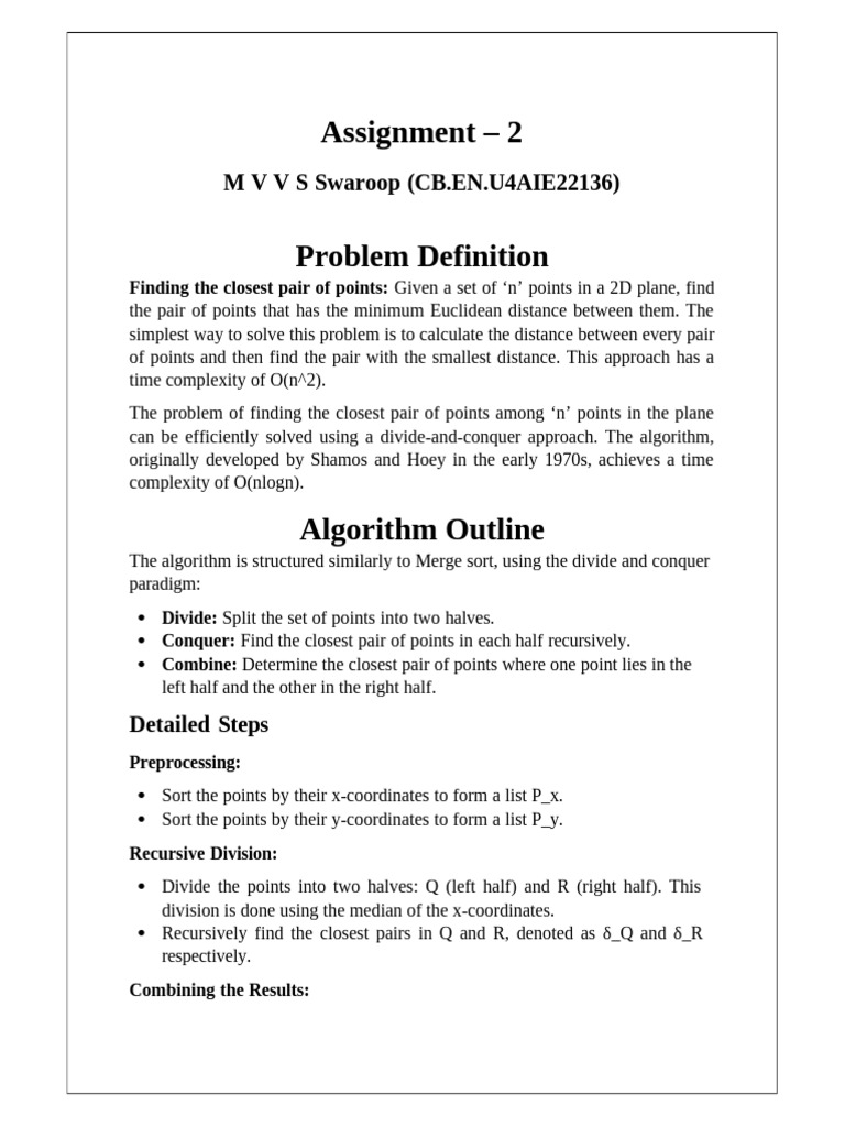 MVVSSwaroop Assignment2 | PDF | Time Complexity | Theoretical Computer Science