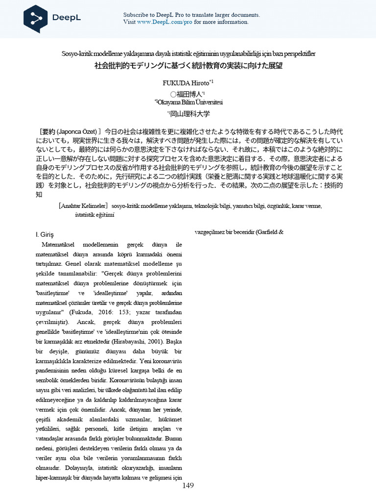 Some Perspectives For Implementability of Statistics Education Based On ...