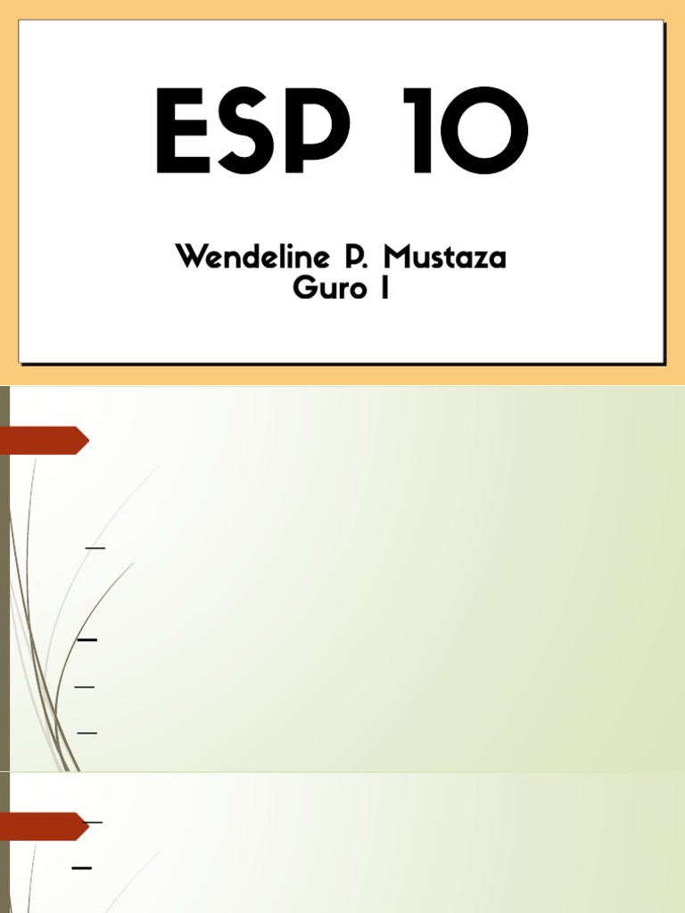 ESP 10 Q1 Week 1 | PDF