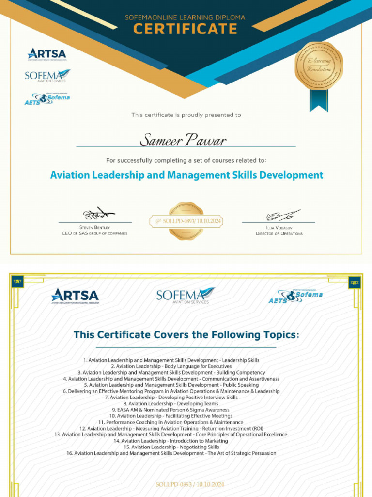 SOFEMA Leadership Diploma (Sameer) | PDF