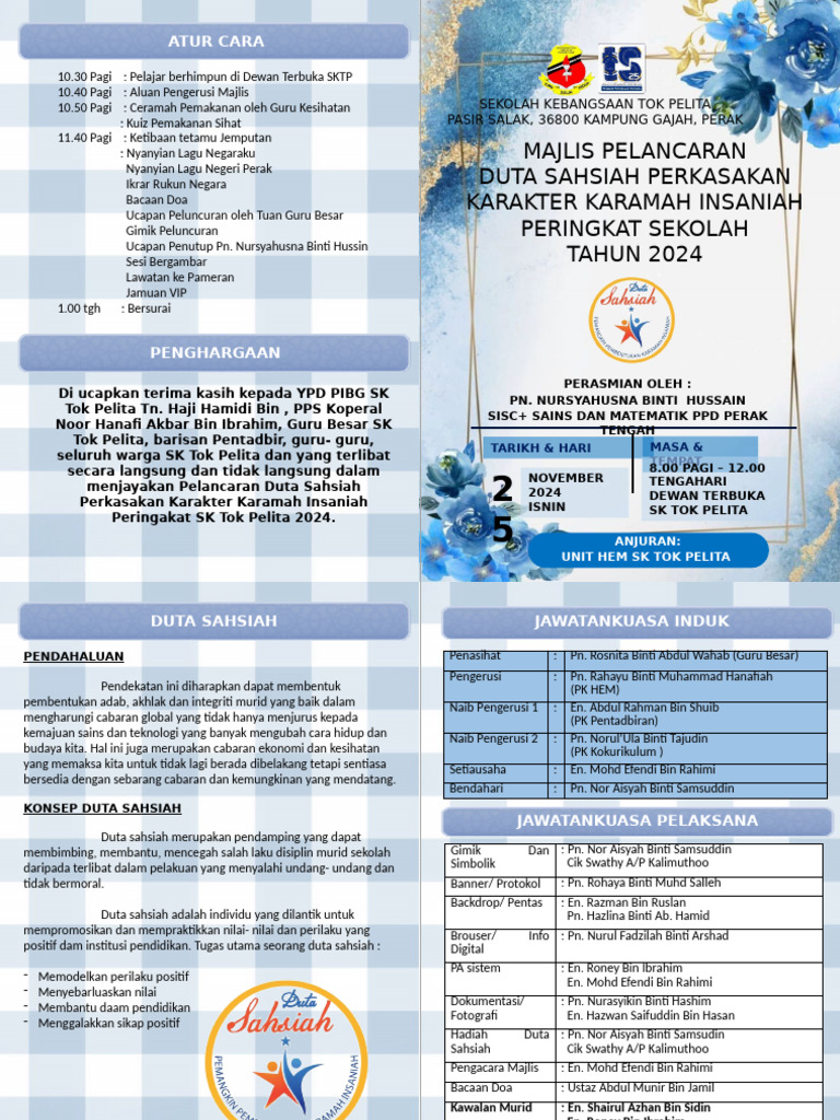 Pelancaran Duta Sahsiah 2024 | PDF