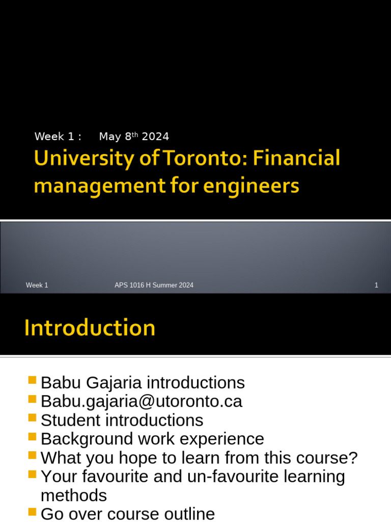 Week 1 Introduction | PDF | Investing | Financial Accounting