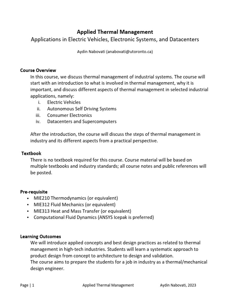 Applied Thermal Management | PDF | Technology & Engineering