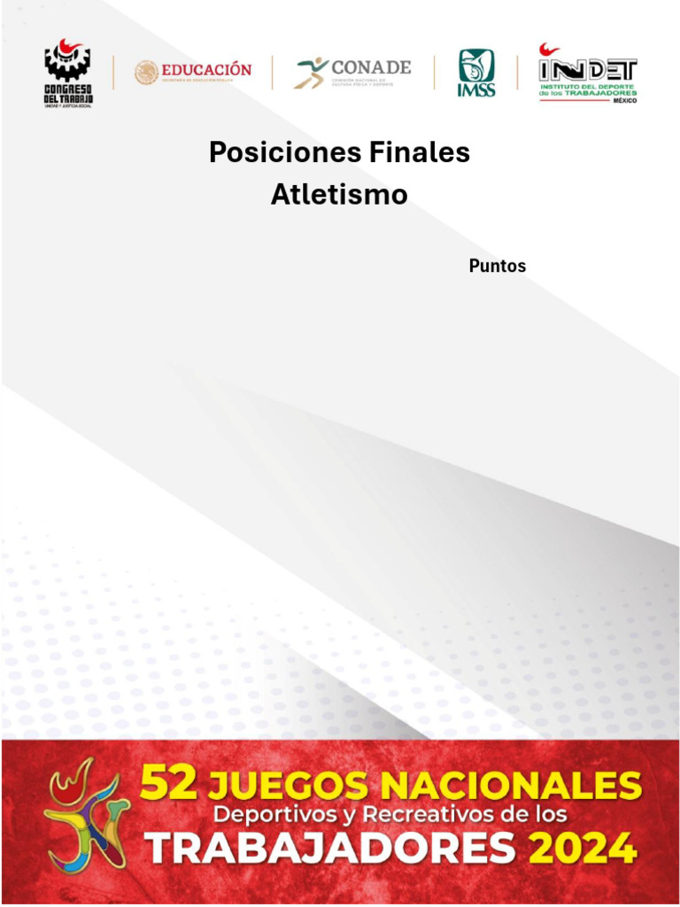 AAC Atletismo - Posiciones Finales | PDF