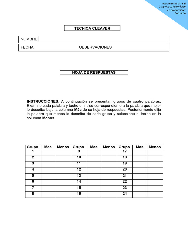 Prueba Cleaver Ssss 27 36 | PDF | Creatividad | Ciencias del comportamiento