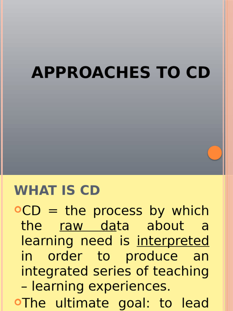 Intro To ESP 7 Approaches To CD 20 Nov 2024 | PDF | Learning | Linguistics