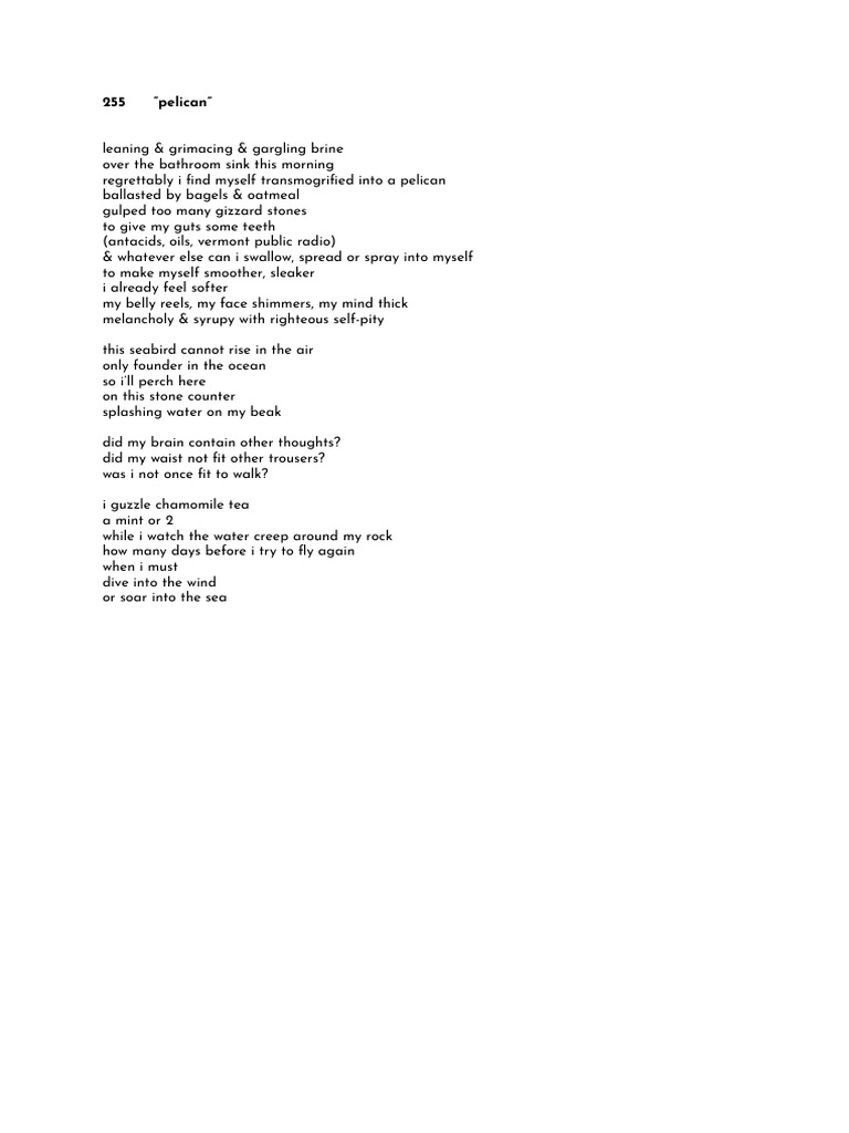 Transmogrified into a Pelican Poem | PDF