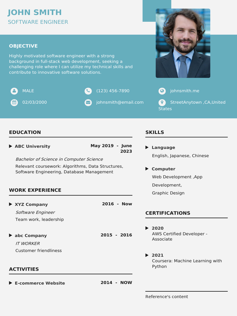 John Smith: Software Engineer | PDF | Art | Technology & Engineering