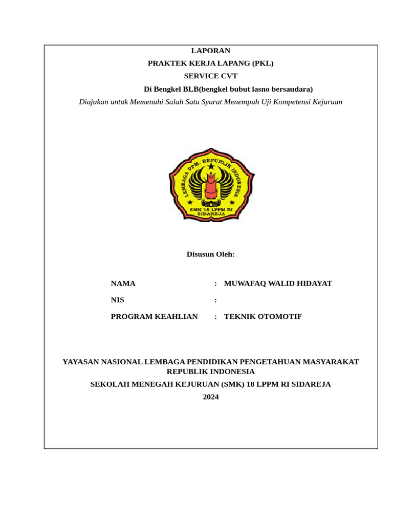 Laporan PKL Service CVT di BLB | PDF