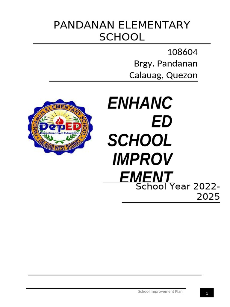 SIP SY 2023 20225 Quinn | PDF | Literacy | Schools