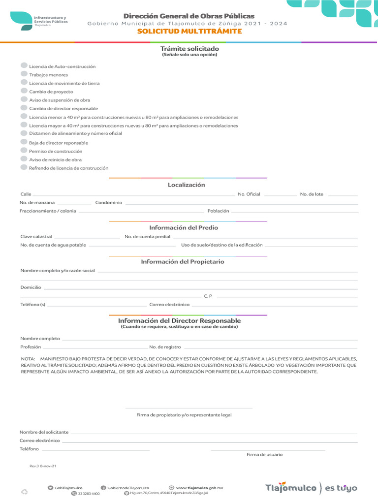 Formato de Solicitud Multitramite | PDF