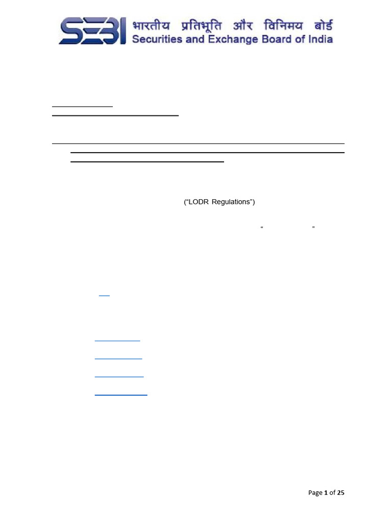 SEBI Disclosure Guidelines Update | PDF | Mergers And Acquisitions ...