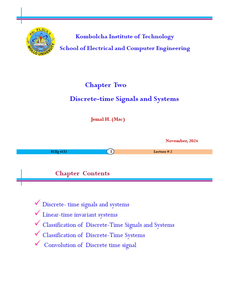 DSP Chapter 2 | PDF | Discrete Time And Continuous Time | Sequence