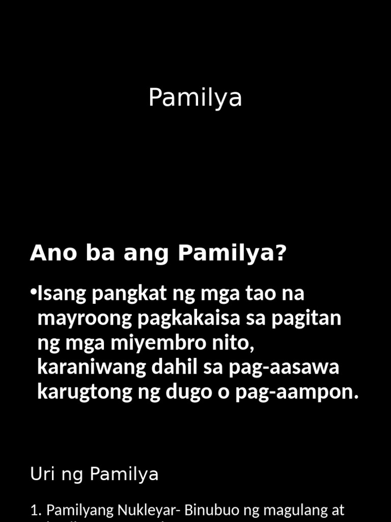 Pamilya | PDF