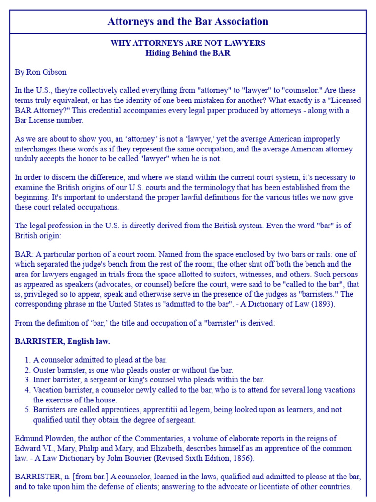 Attorney and BAR Association | PDF | Lawyer | Leasehold Estate