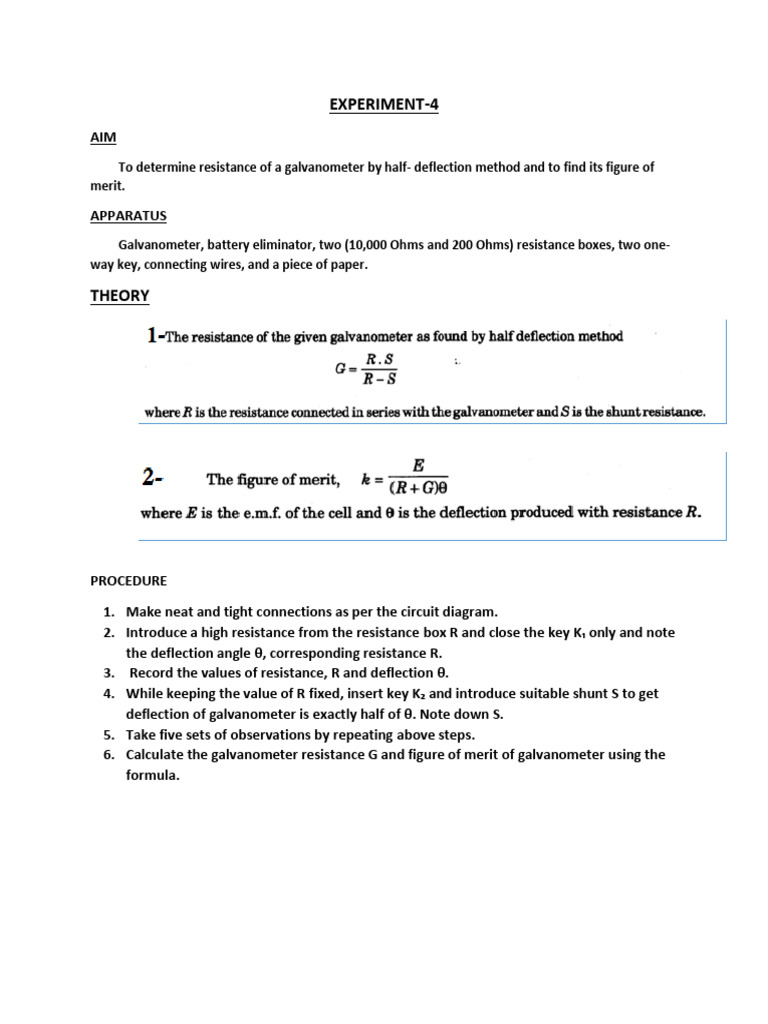 Practical Class 12, Experiment-4 | PDF | Electrical Resistance And ...
