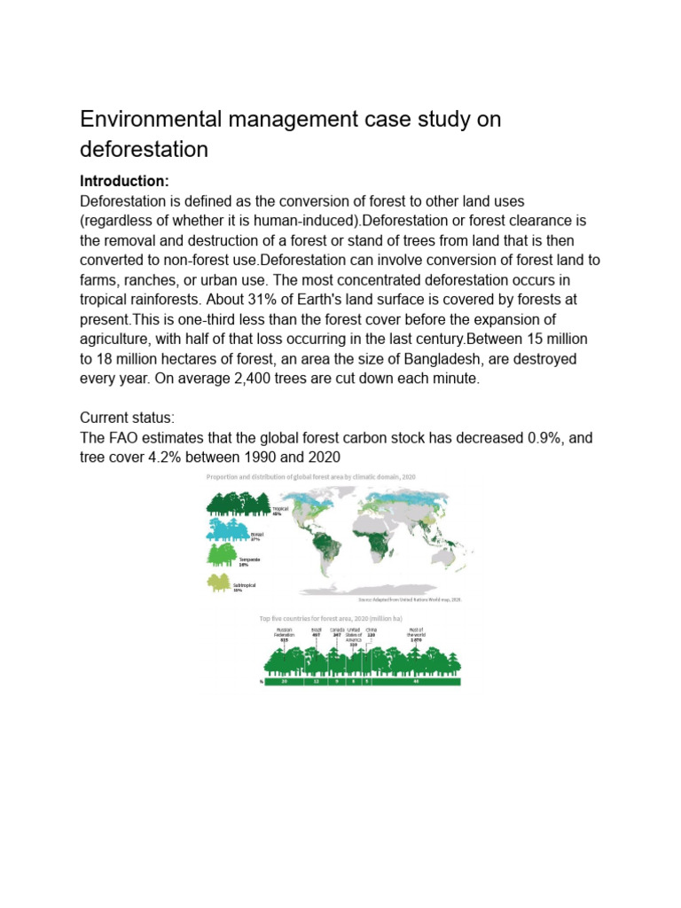 Environmental Management Case Study | PDF | Deforestation | Habitat ...