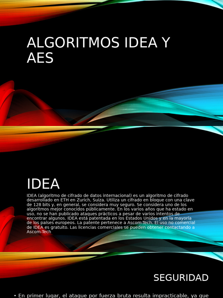 Algoritmos IDEA y AES | PDF | Clave (criptografía) | Cifrado