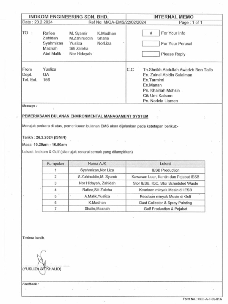 Ems Monthly Audit - Feb | PDF