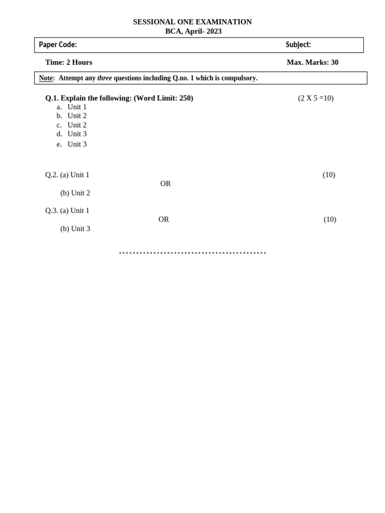 Question Paper | PDF