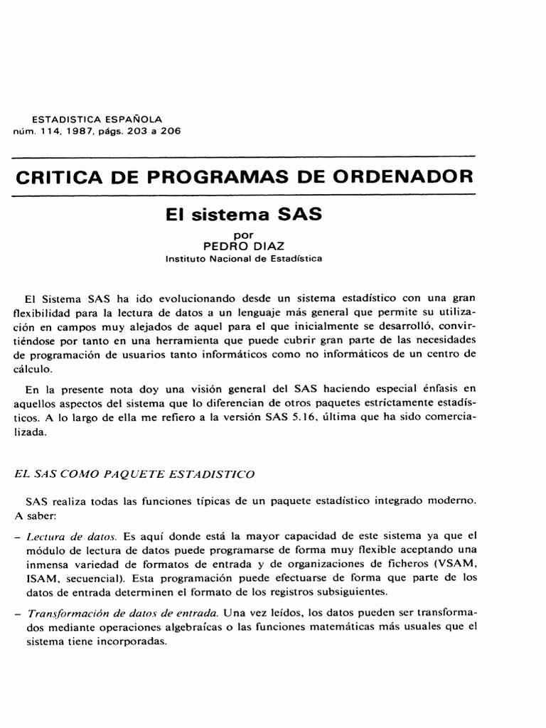 Equipo 5.1-Lectura 1-Programa Sas | PDF | Sas (software) | Lenguaje de programación