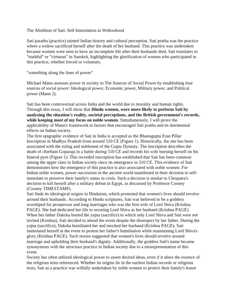 Abolition of Sati Pratha in India | PDF | Social Science | History