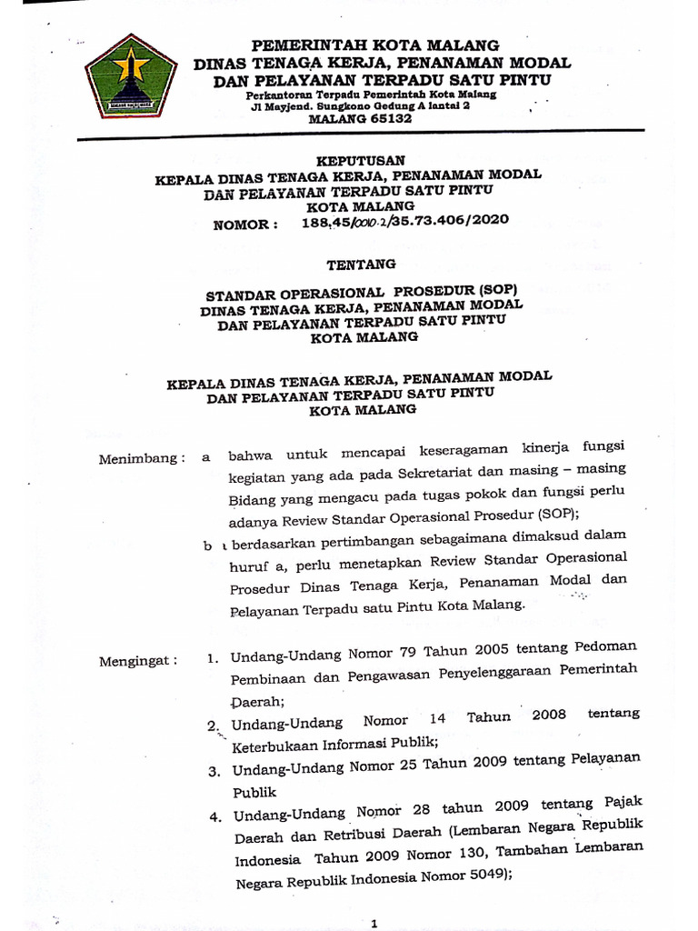 Contoh SK-SOP-2020 | PDF
