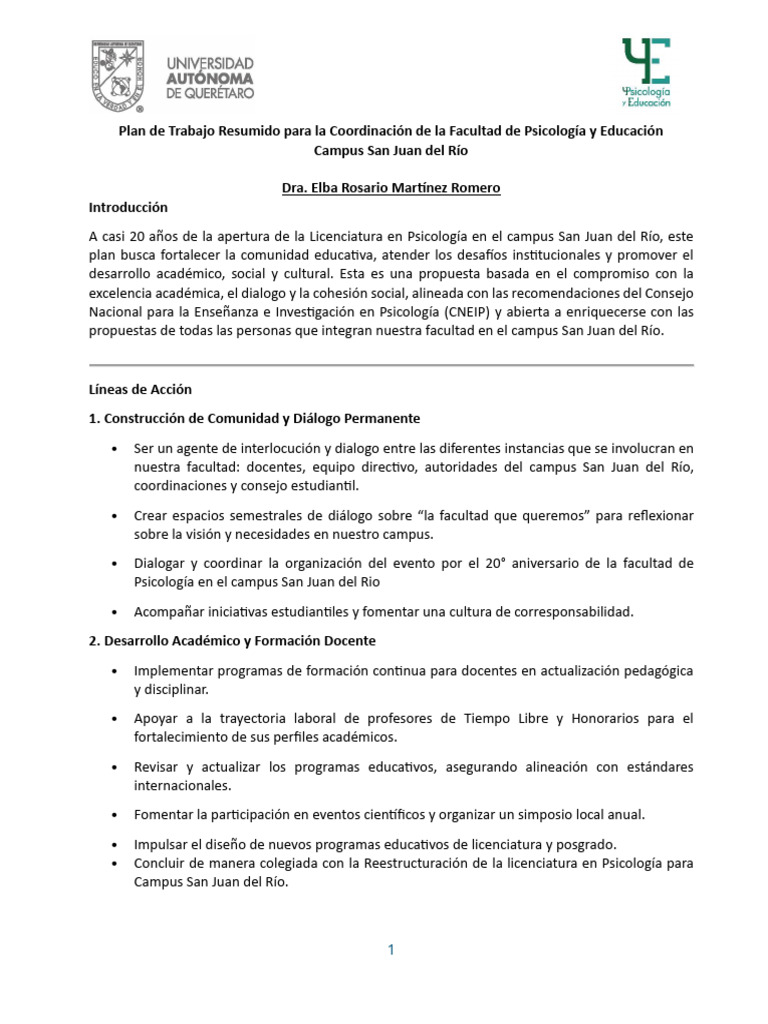 Plan de Trabajo de Elba Rosario Martínez | PDF | Instalaciones