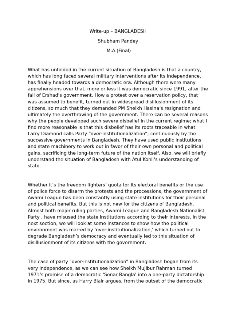 Write Up Bangladesh | PDF | Bangladesh | Government