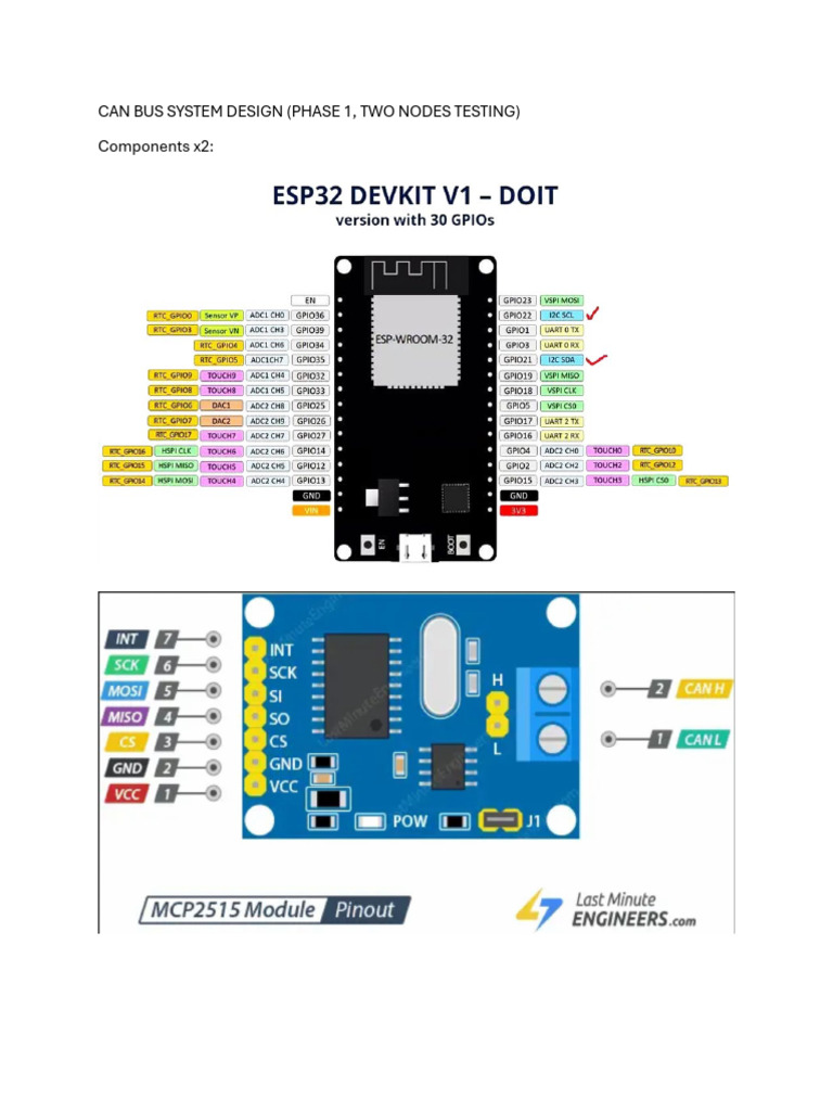 CAN Bus Testing with ESP32 and TJA1051 | PDF