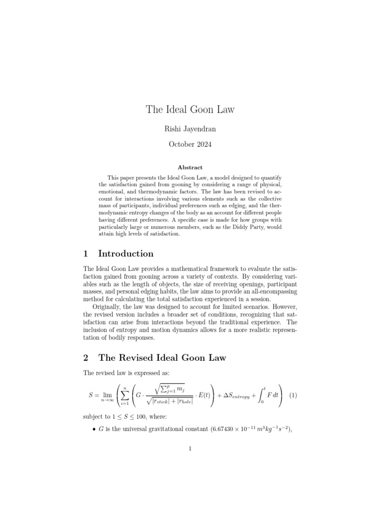 The Ideal Goon Law | PDF | Force | Entropy