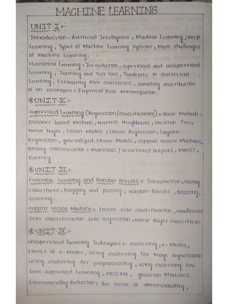 ML Notes | PDF