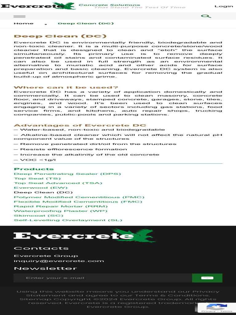Deep Clean (DC) Evercrete Group | PDF