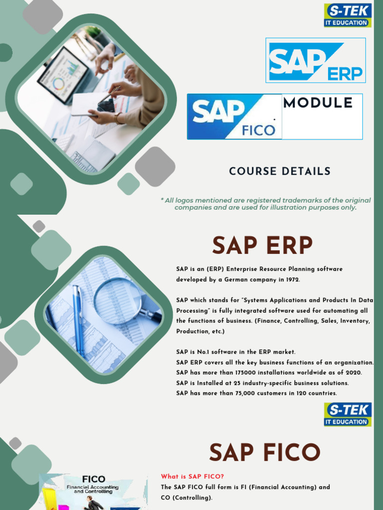 SAP FICO Course Details | PDF | Enterprise Resource Planning | Consultant