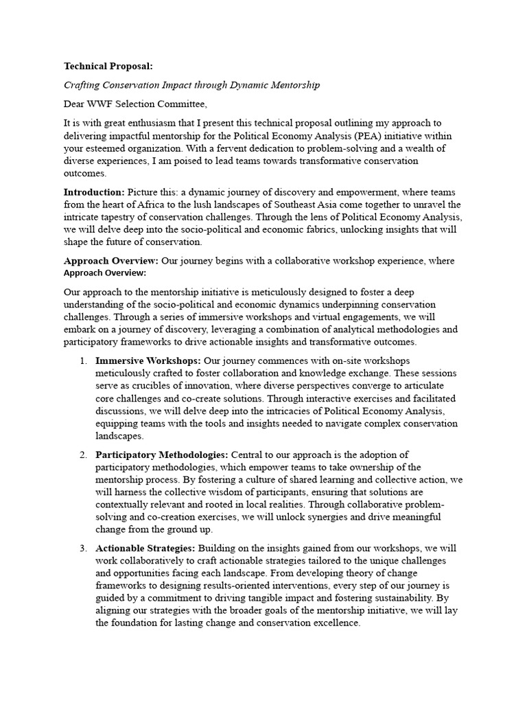 Technical Proposal | PDF | Mentorship | Collaboration Technical Proposal | PDF | Mentorship | Collaboration